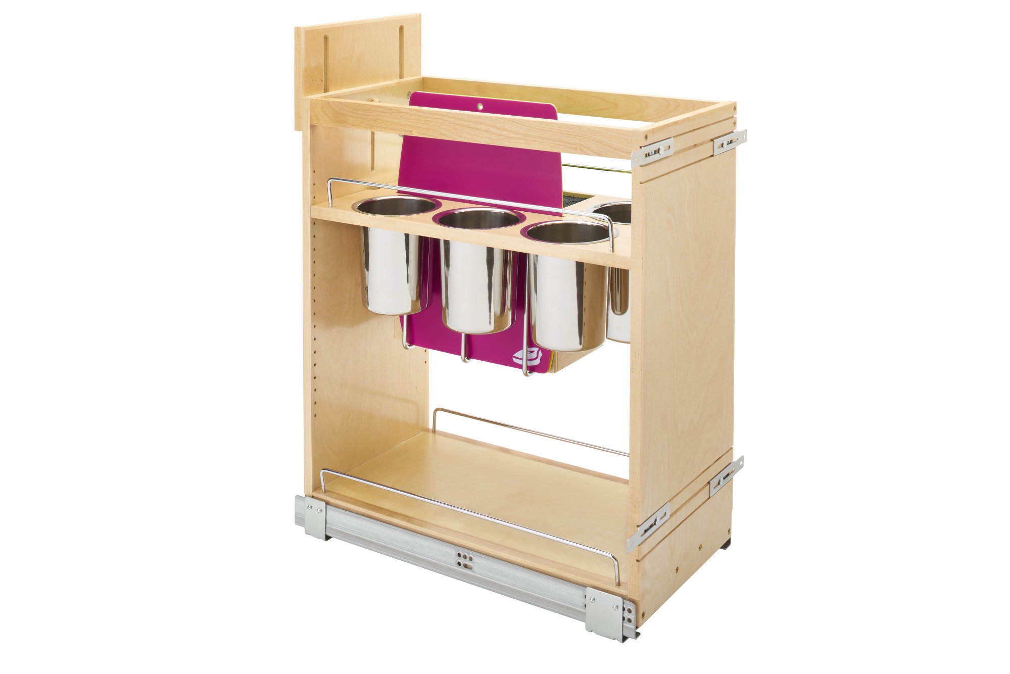 Rev-A-Shelf Wood Base Cabinet Knife Block Pull Out Organizer with Soft ...