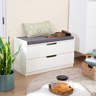 Hokku Designs Shoe Storage Benches White Rack Bench With Gray Padded ...