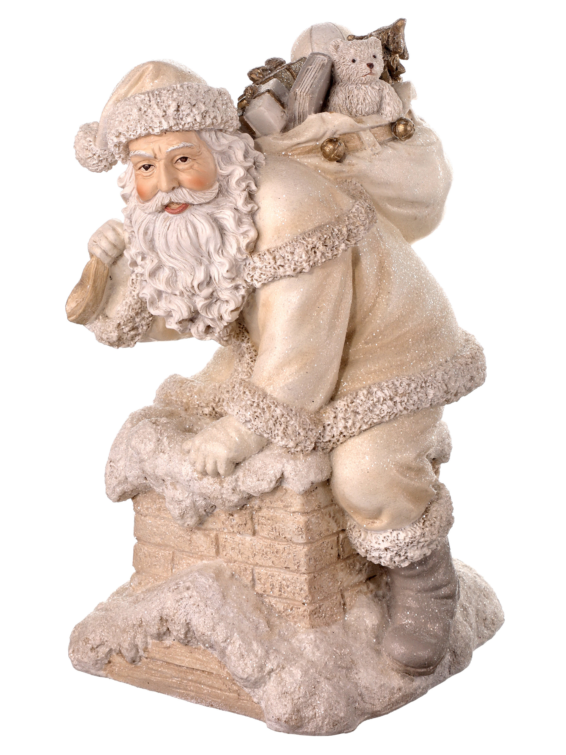 The Holiday Aisle® Winter White Santa on Chimney Decorative Accent ...