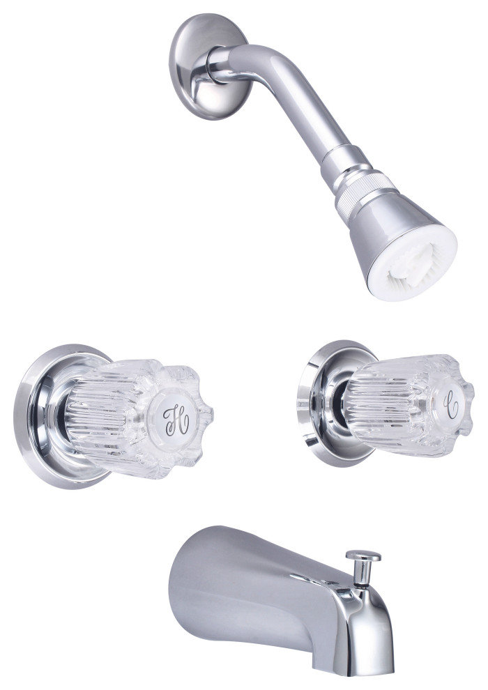 Banner Faucets Banner Two Acrylic Handle Tub & Shower Faucet | Wayfair