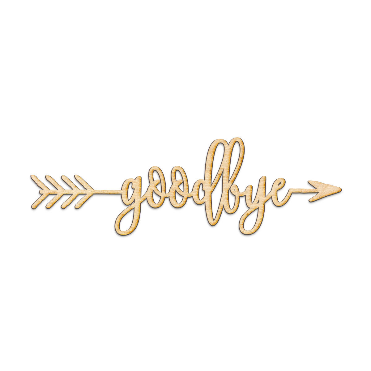 Winston Porter Goodbye Arrow Wood Sign Home Gallery Wall Decor ...