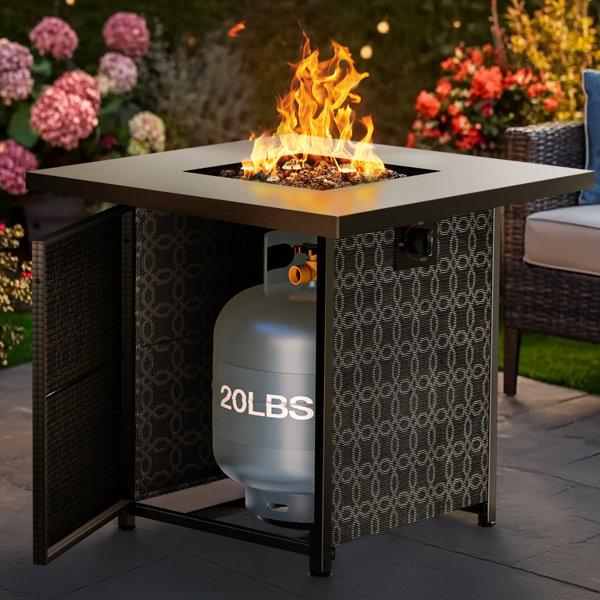 Ebern Designs Propane Fire Pit CSA-Listed Outdoor Fire Pit Table ...