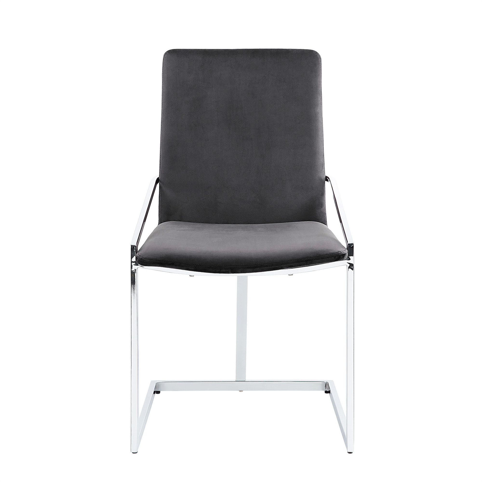 Orren Ellis Grey And Chrome Side Chair With Metal Base (Set Of 2 ...