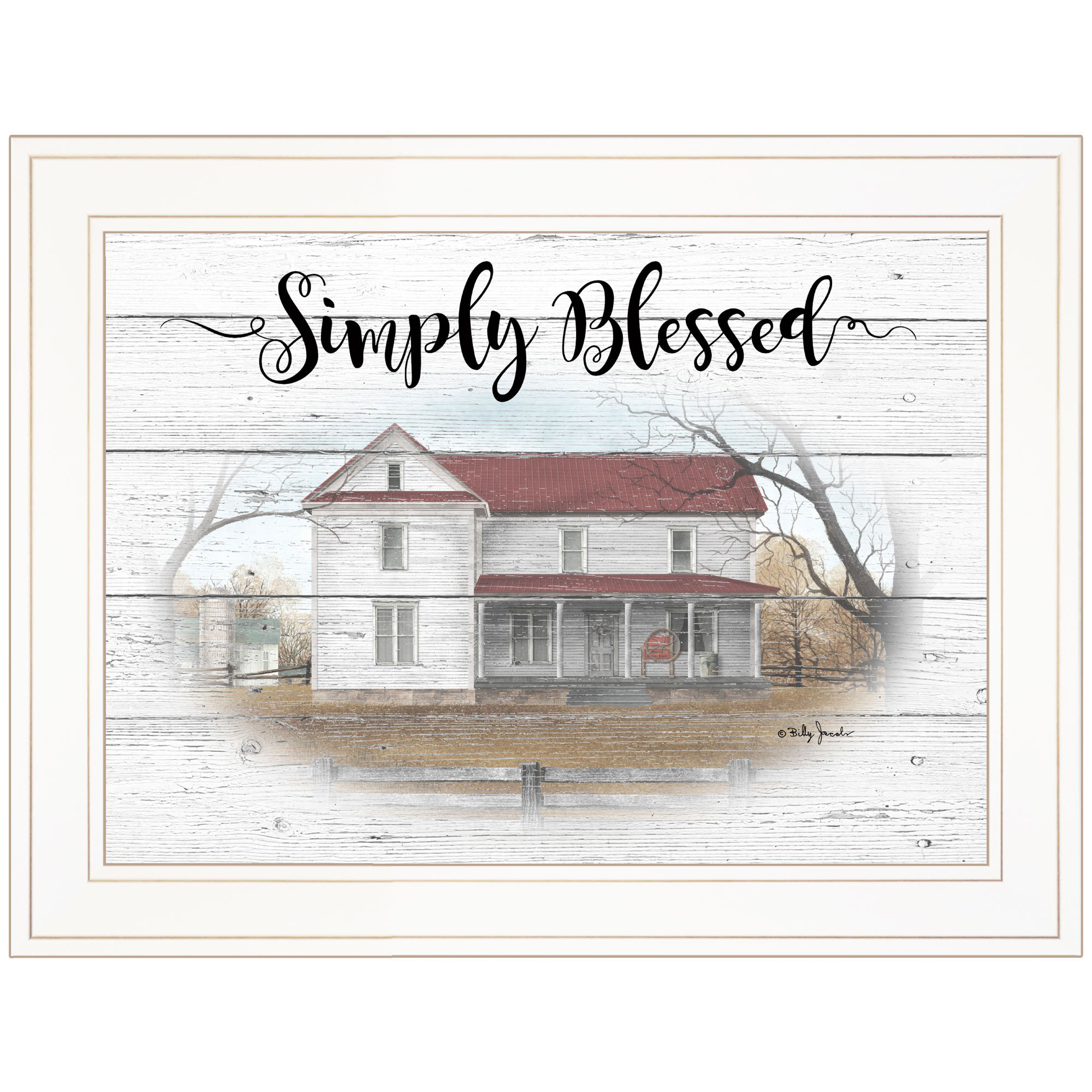 Ophelia & Co. Simply Blessed Farmhouse Print Wall Art | Wayfair