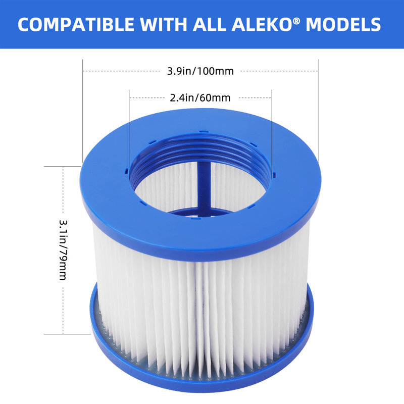 Aleko Inflatable Hot Tub Filter – 4 Pack | Wayfair