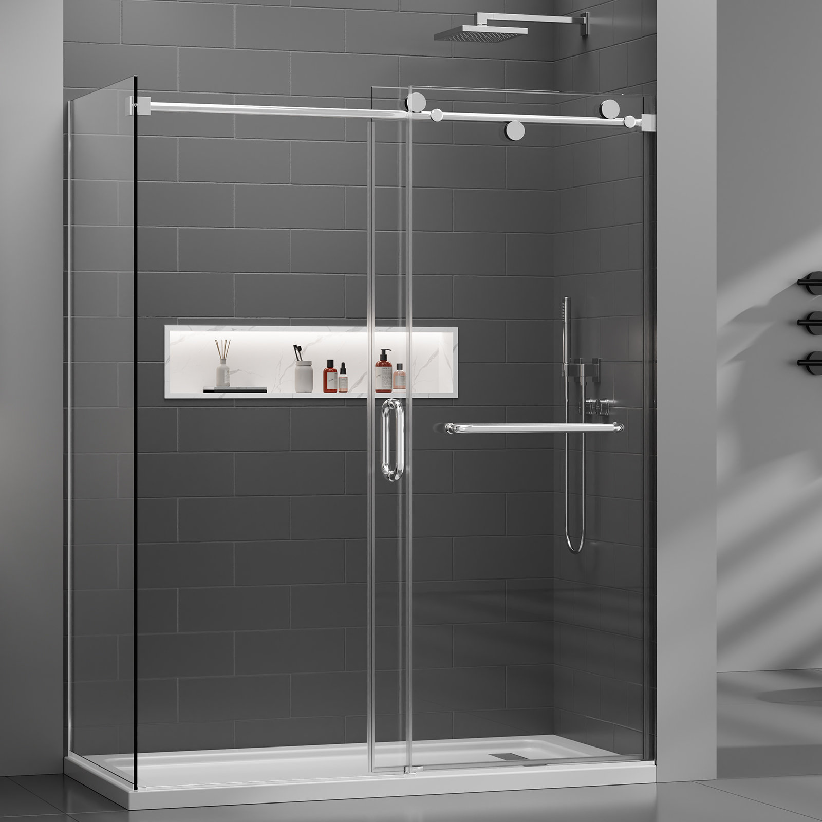 YTTSOYTS Shower Enclosure Shower Room Single Sliding Door 5/16 Inch ...