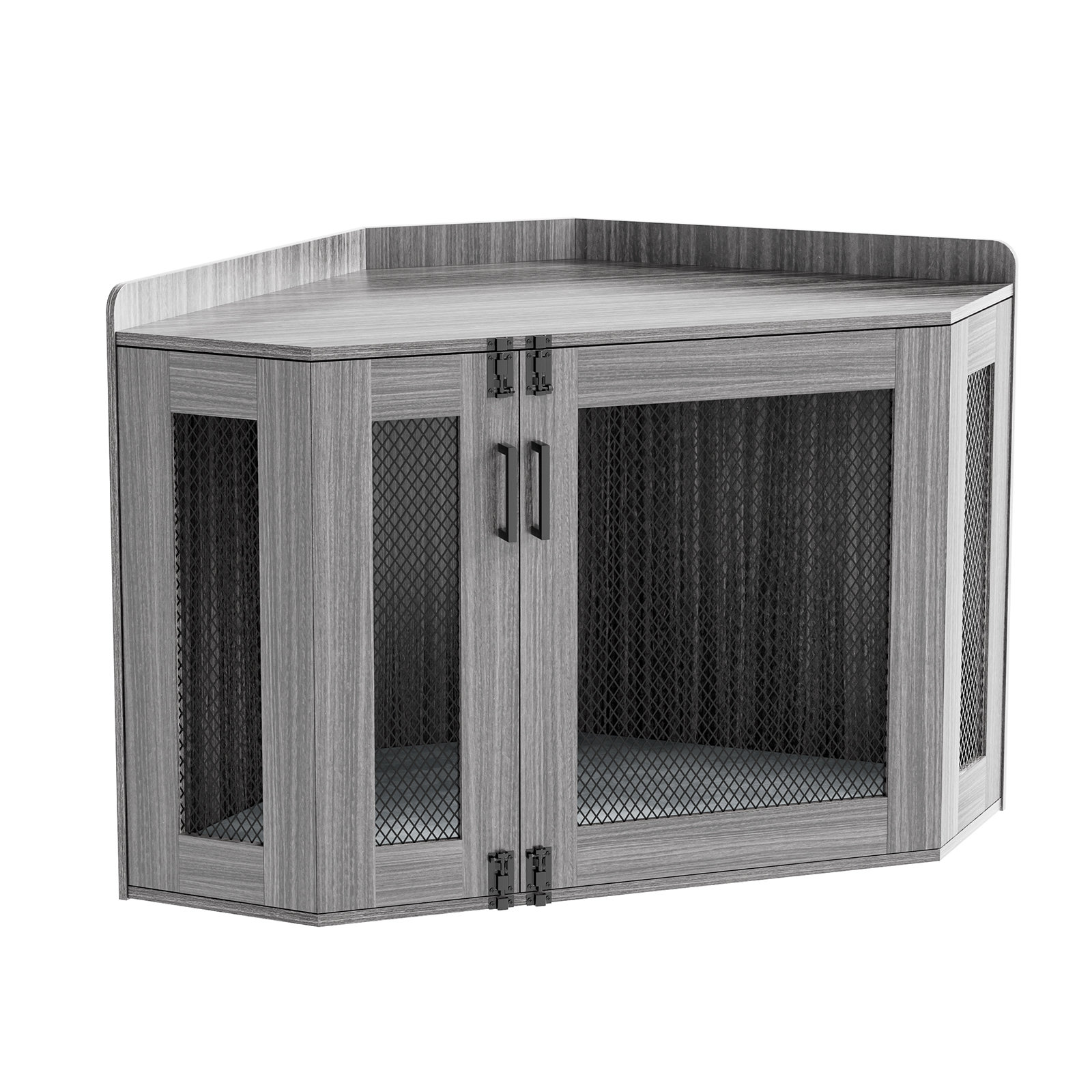 Tucker Murphy Pet™ Gray Corner Dog Cage With Mat | Wayfair