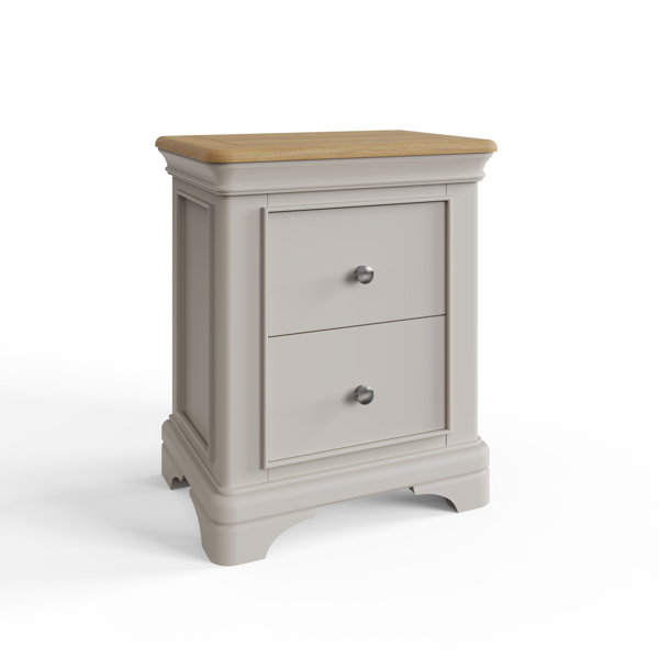 Ophelia & Co. Joulon 2 Drawer Bedside Table Nightstand Cabinet. Solid ...