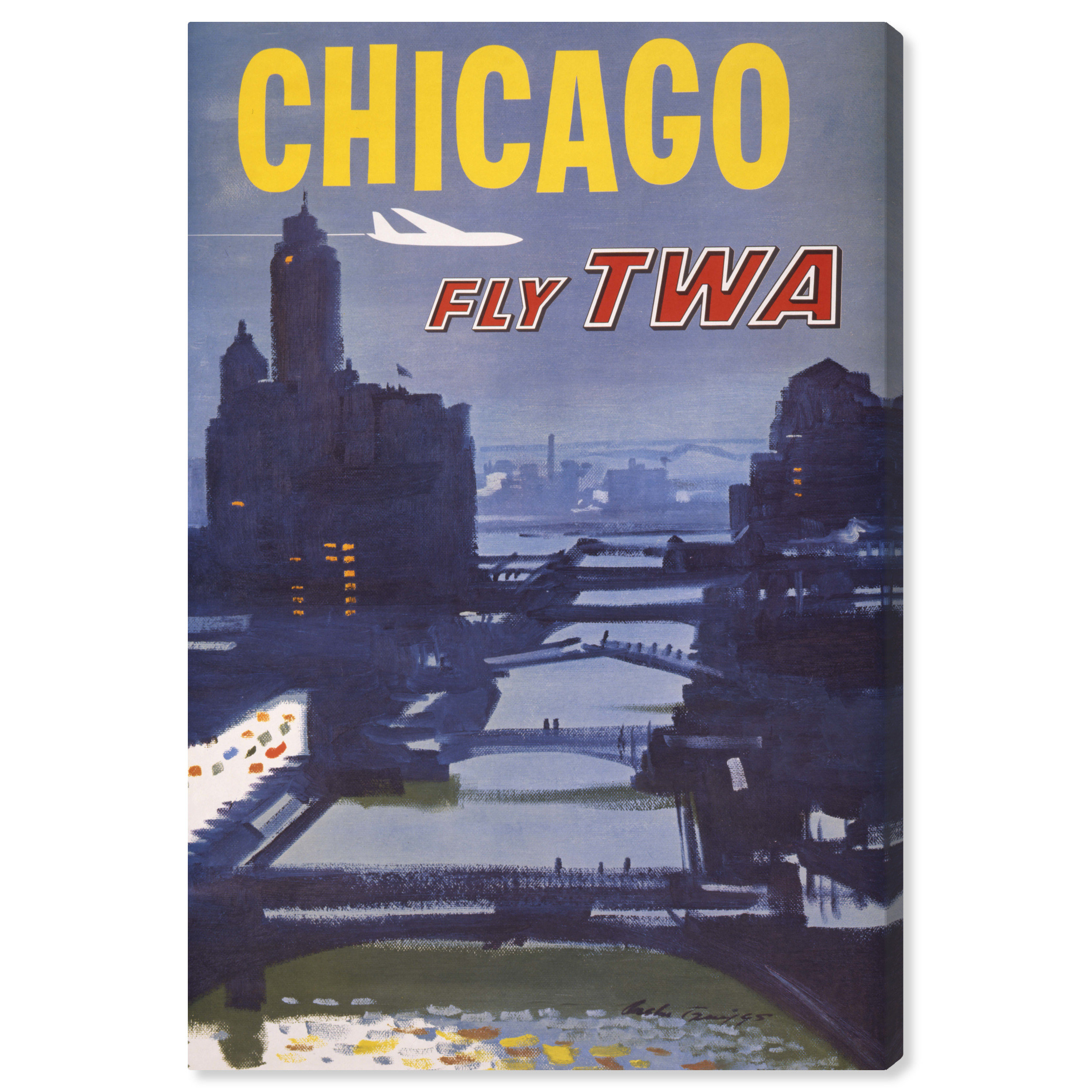Oliver Gal Cities And Skylines Chicago Fly TWA United States Cities By ...