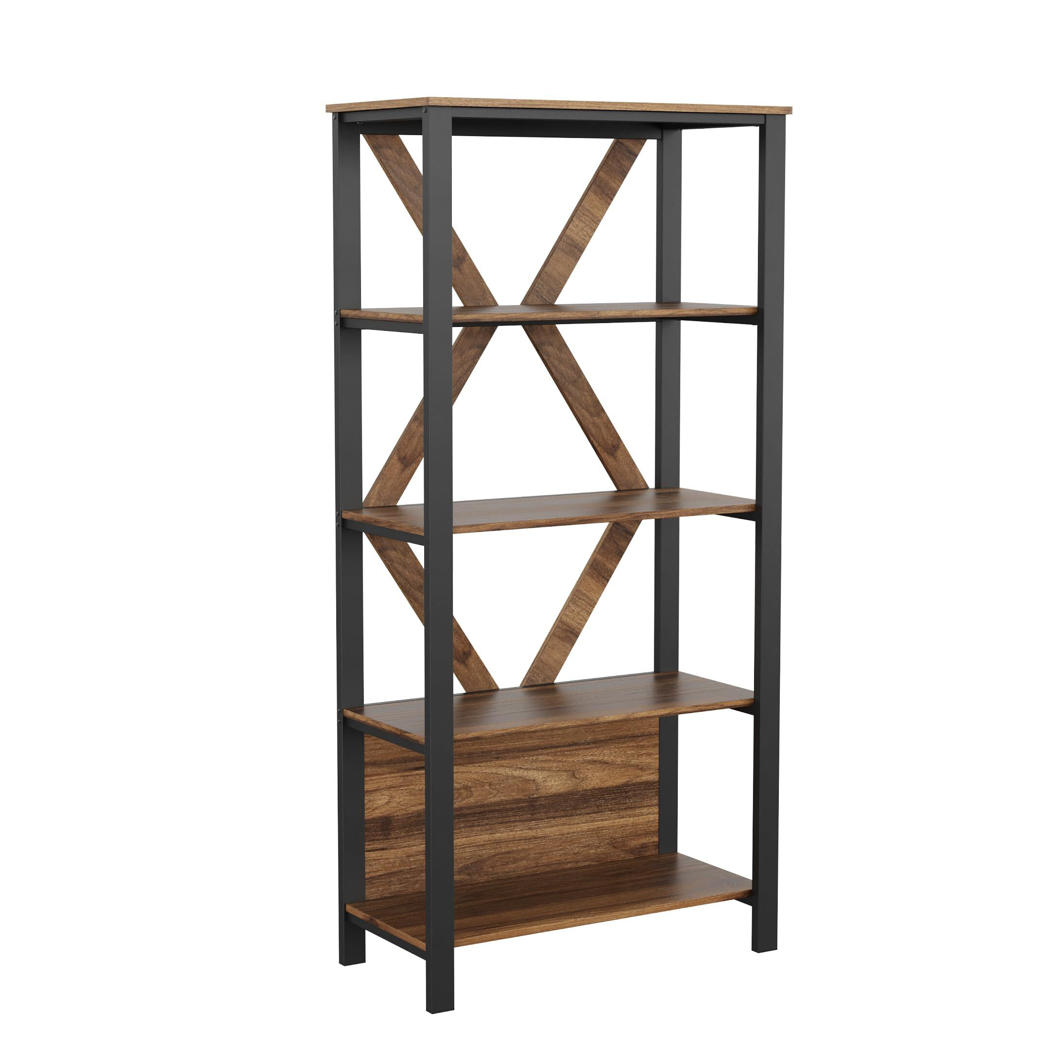 17 Stories 5 Tier Bookshelf With LED Lights | Wayfair
