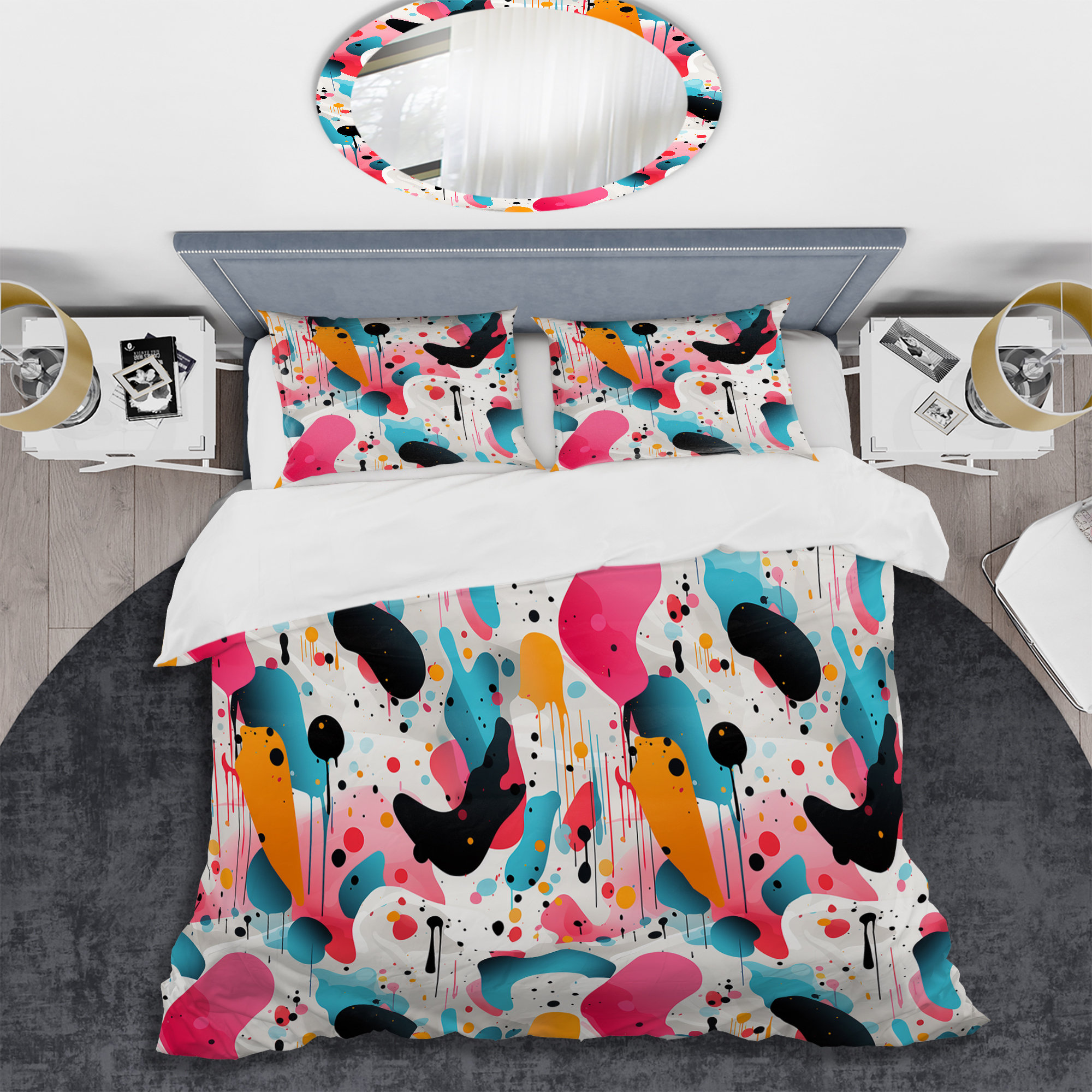 Design Art Artistic Paint Splash Dance III - Abstract Duvet Cover Set ...