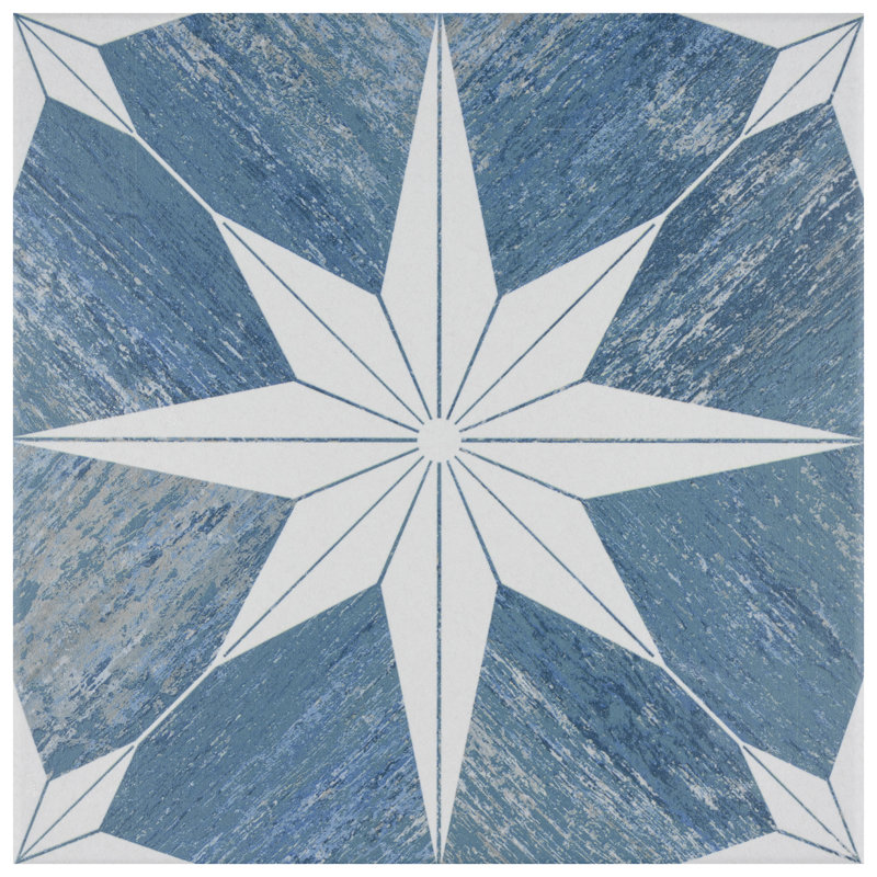 Merola Tile Cassis Stella 10" x 10" Porcelain Patterned Wall & Floor ...