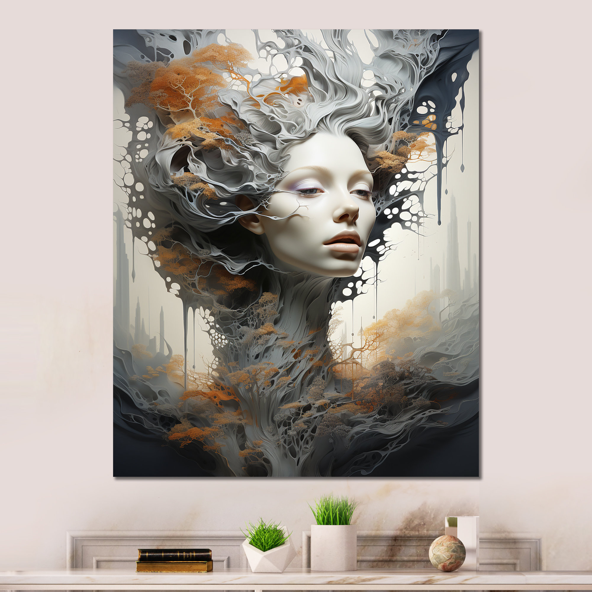 Mercer41 " Surreal Woman Vortex Portrait " on Metal | Wayfair