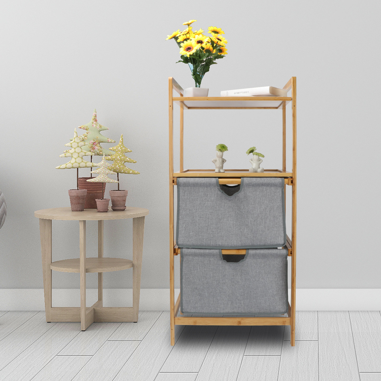 Rebrilliant Keaden 4 Tiered Fabric Dresser Storage With 2 Linen Drawers ...