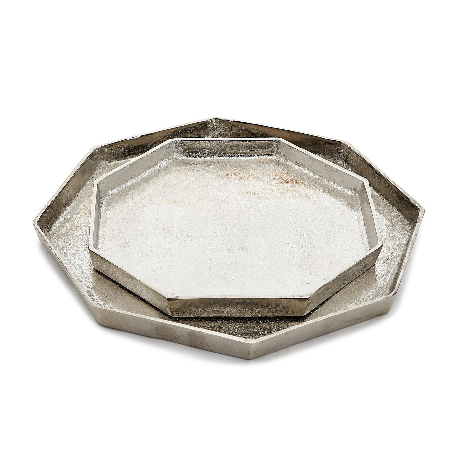 17 Stories Set Of 2 Octagon Silver Tray - Wayfair Canada