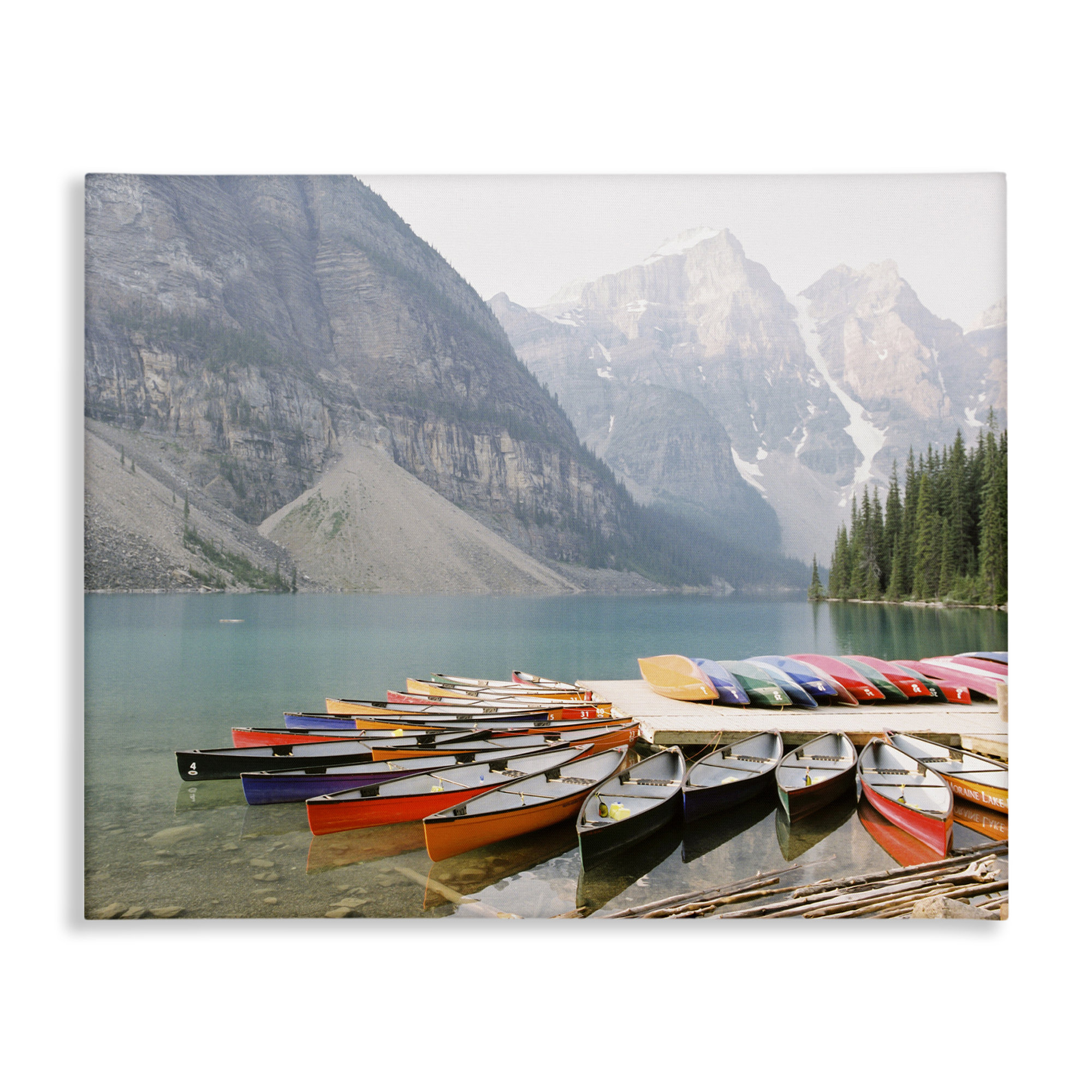 Millwood Pines Cliffside Canoe Dock Canvas Wall Art by Justine Milton ...