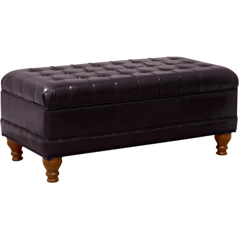 Canora Grey Deluxe Tufted Storage Bench with Hinged Lid, Espresso | Wayfair