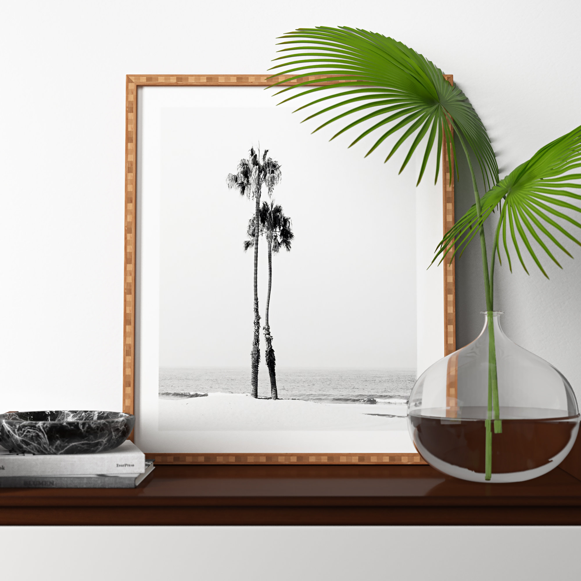 Bay Isle Home™ 'Two Palms' Framed Photographic Print on Wood & Reviews ...