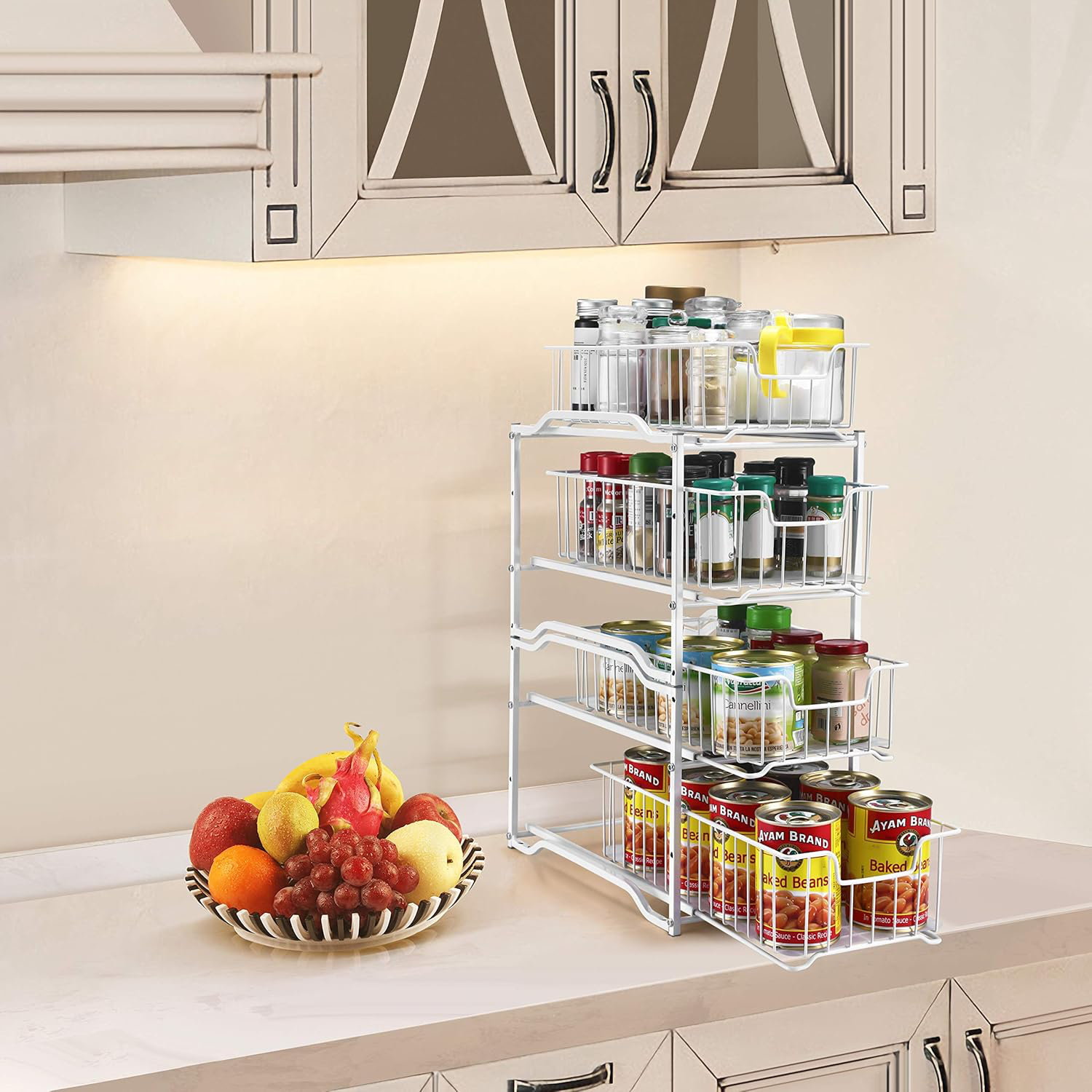 Latitude Run® 2 Tier Stackable Under Sink Cabinet Organizer With ...