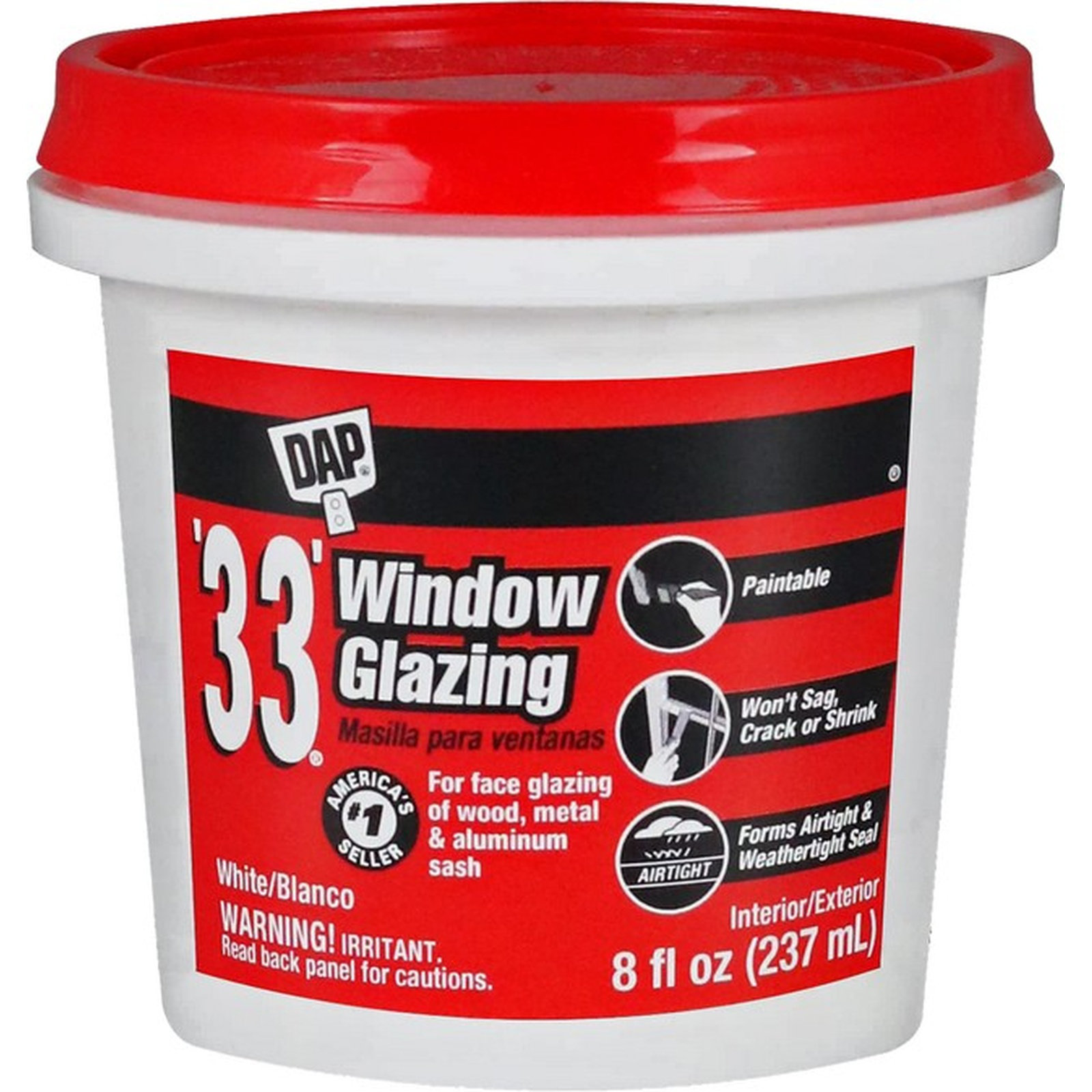 FixtureDisplays DAP 12120 .5Pt White '33' Window Glazing Compound-1PK ...
