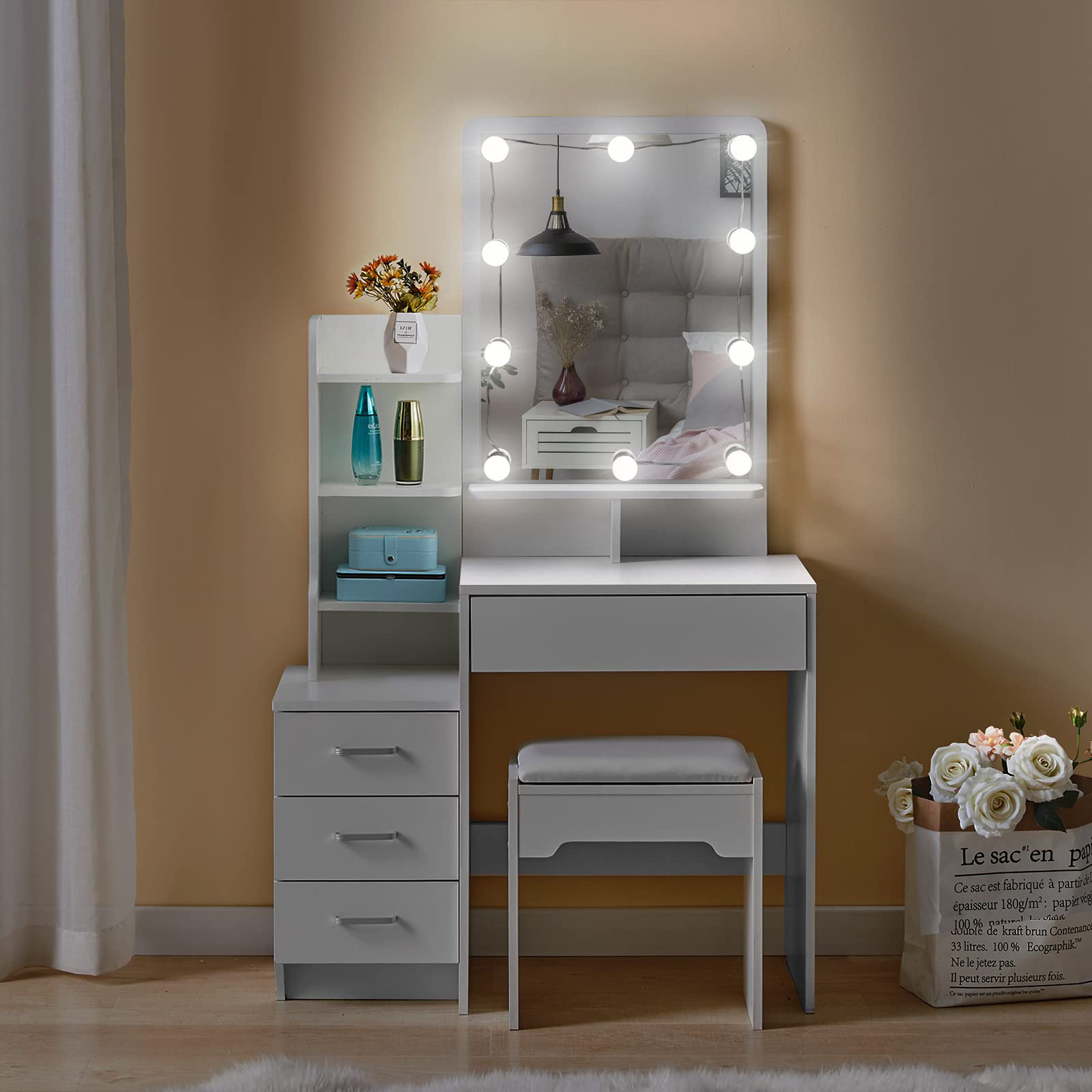 Brayden Studio Dressing Table Set with Mirror | Wayfair.ie