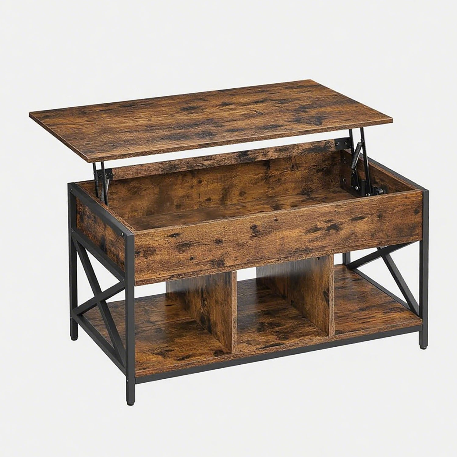 Gracie Oaks Lift Top Coffee Table, Lift Coffee Table with Storage Shelf ...
