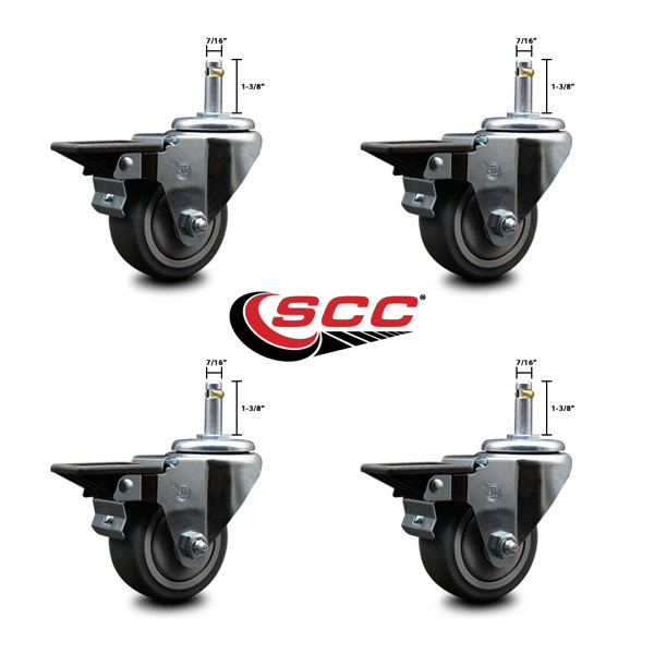 Service Caster Grip Ring Stem Caster Set | Wayfair