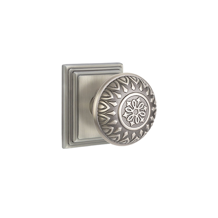 Emtek Privacy Knobset w/ Wilshire Rosette and Lancaster Knob | Wayfair