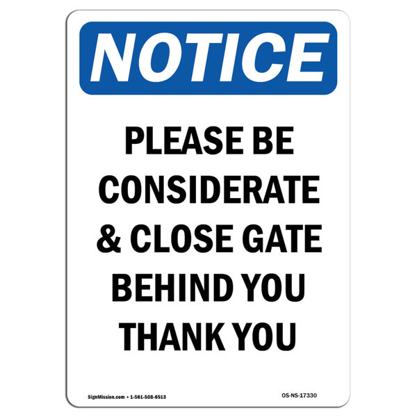 SignMission Please Be Considerate & Close Sign | Wayfair