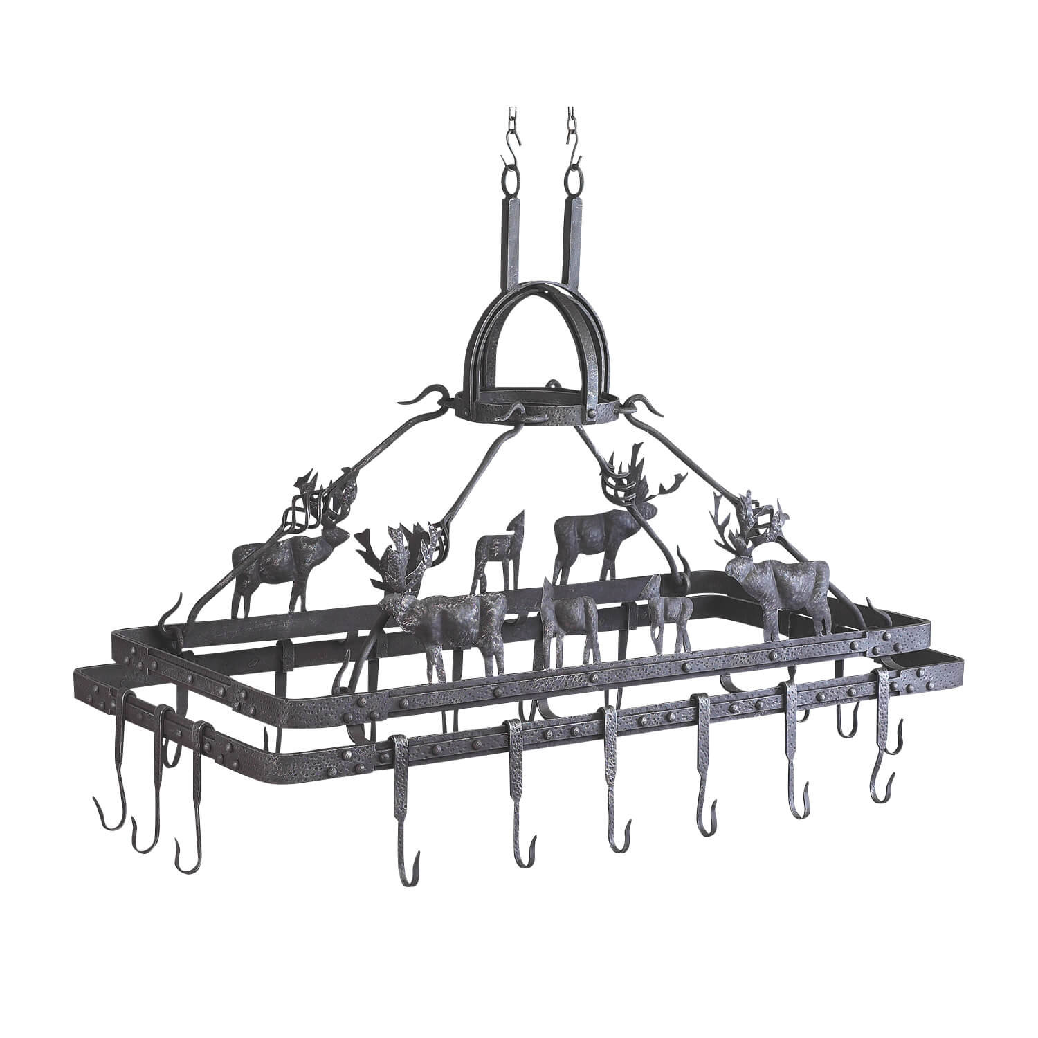 Ashore Lighting Elk Metal Handcrafted Rectangle Hanging Pot Rack | Wayfair