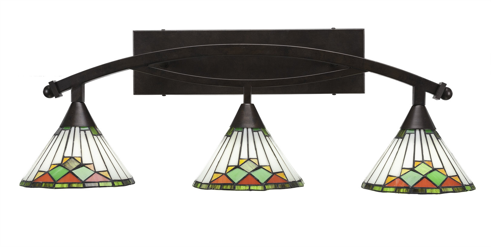 Red Barrel Studio Eisenhauer 3-Light Green Sunray Tiffany Glass Shade ...