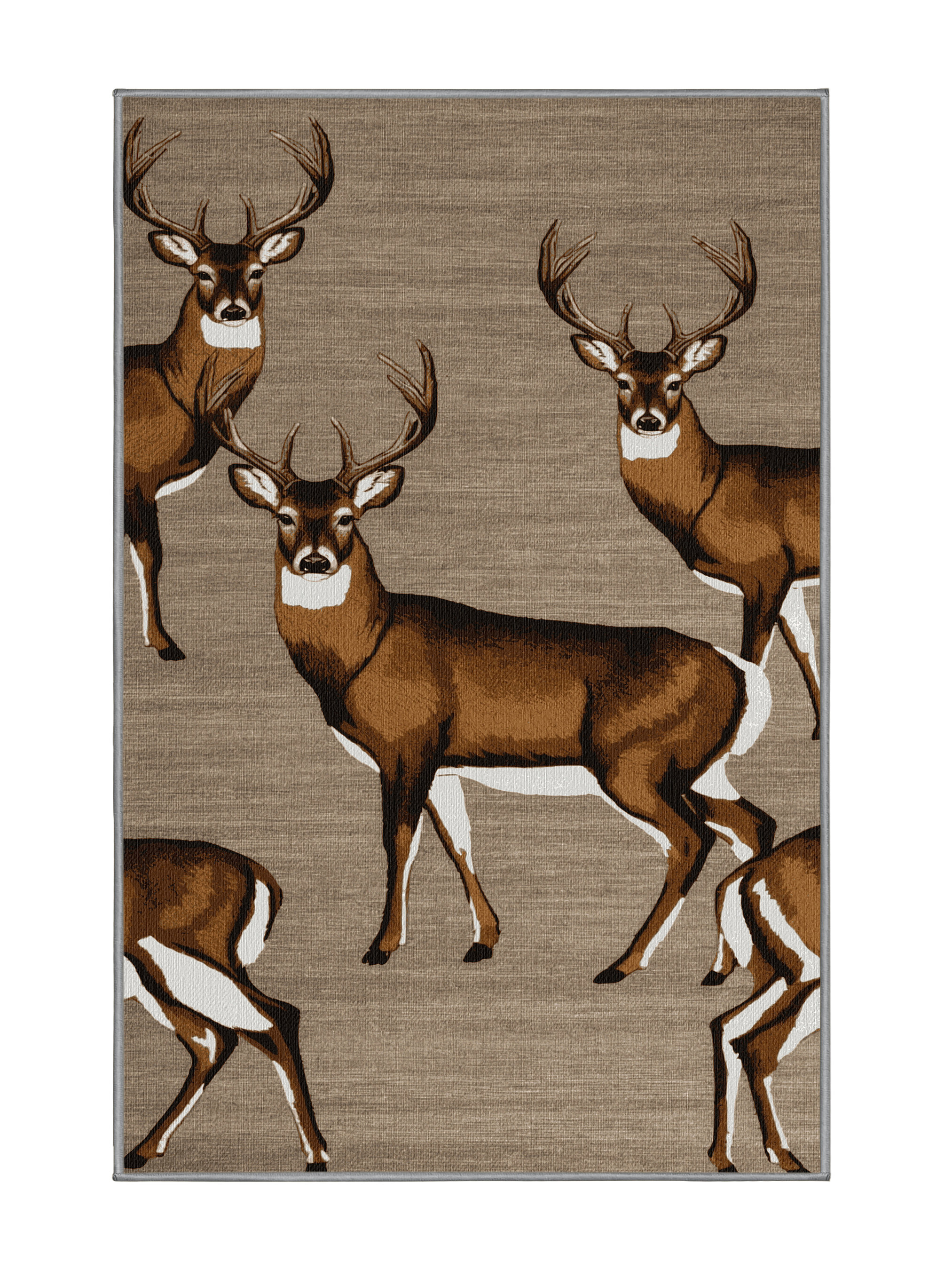 Foundry Select Washable tailed Deer Wildlife Area Rug | Wayfair