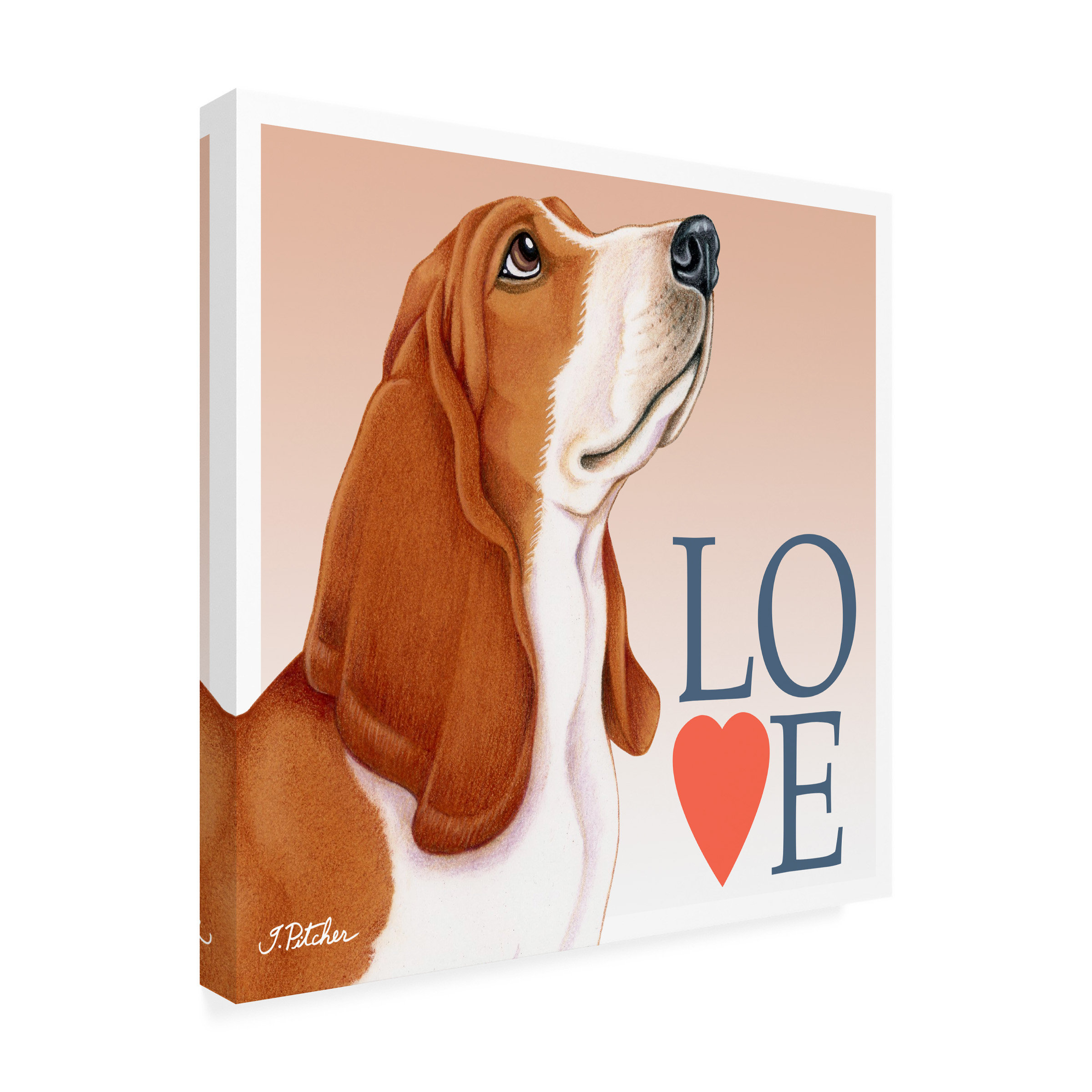 Mercer41 Tomoyo Pitcher 'Basset Hound Love' Canvas Art | Wayfair