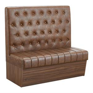 ERF, Inc. Single Booth with Melamine Frame, Button Tufted Vinyl Back ...