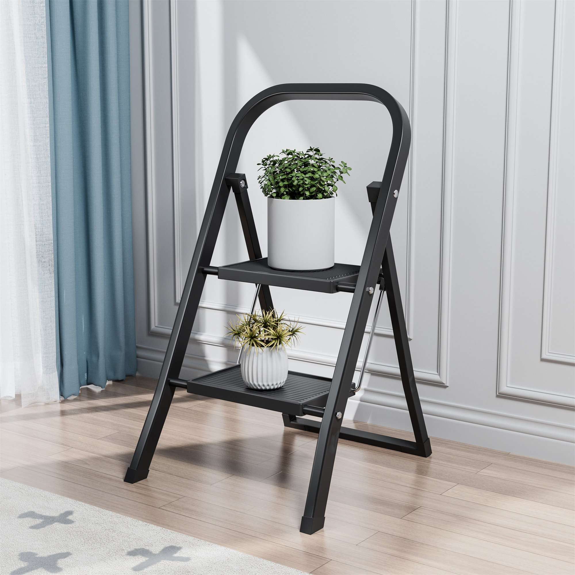WFX Utility™ 2 Step Ladder, Folding Step Stool With Wide Anti-slip ...