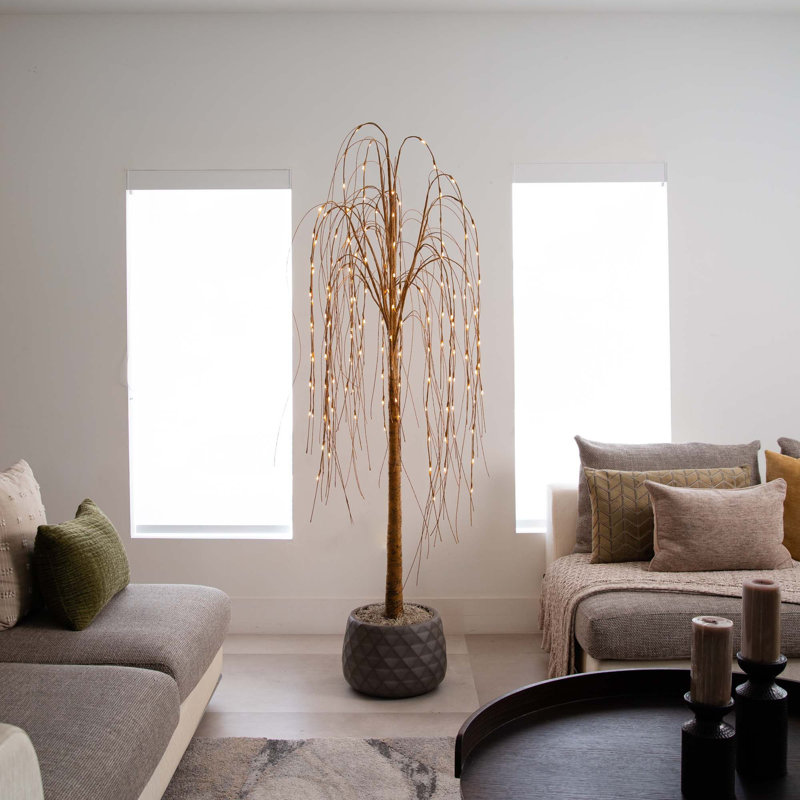 Ophelia & Co. 6ft. Pre-Lit Artificial Willow Tree with 160 Warm White ...