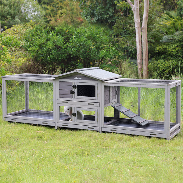 Tucker Murphy Pet™ Rabbit Hutch 93.7" Large Rabbit Cage Indoor ...