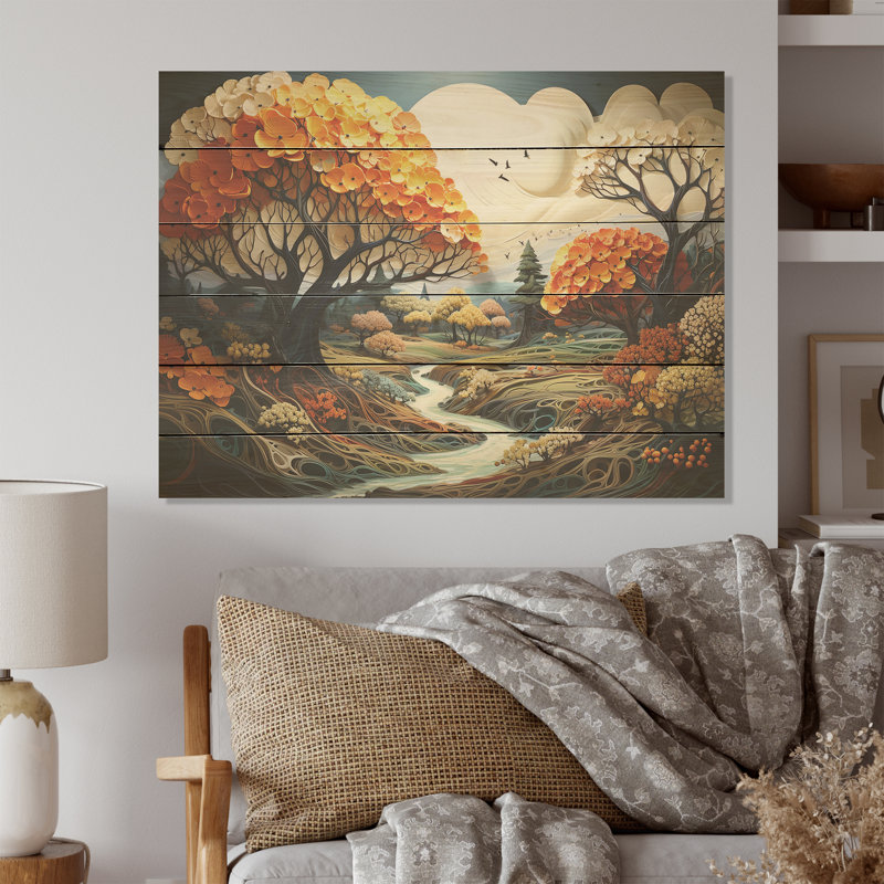 Lark Manor™ Trees Charm In Summer Charm - Trees Wood Panel Wall Art On ...