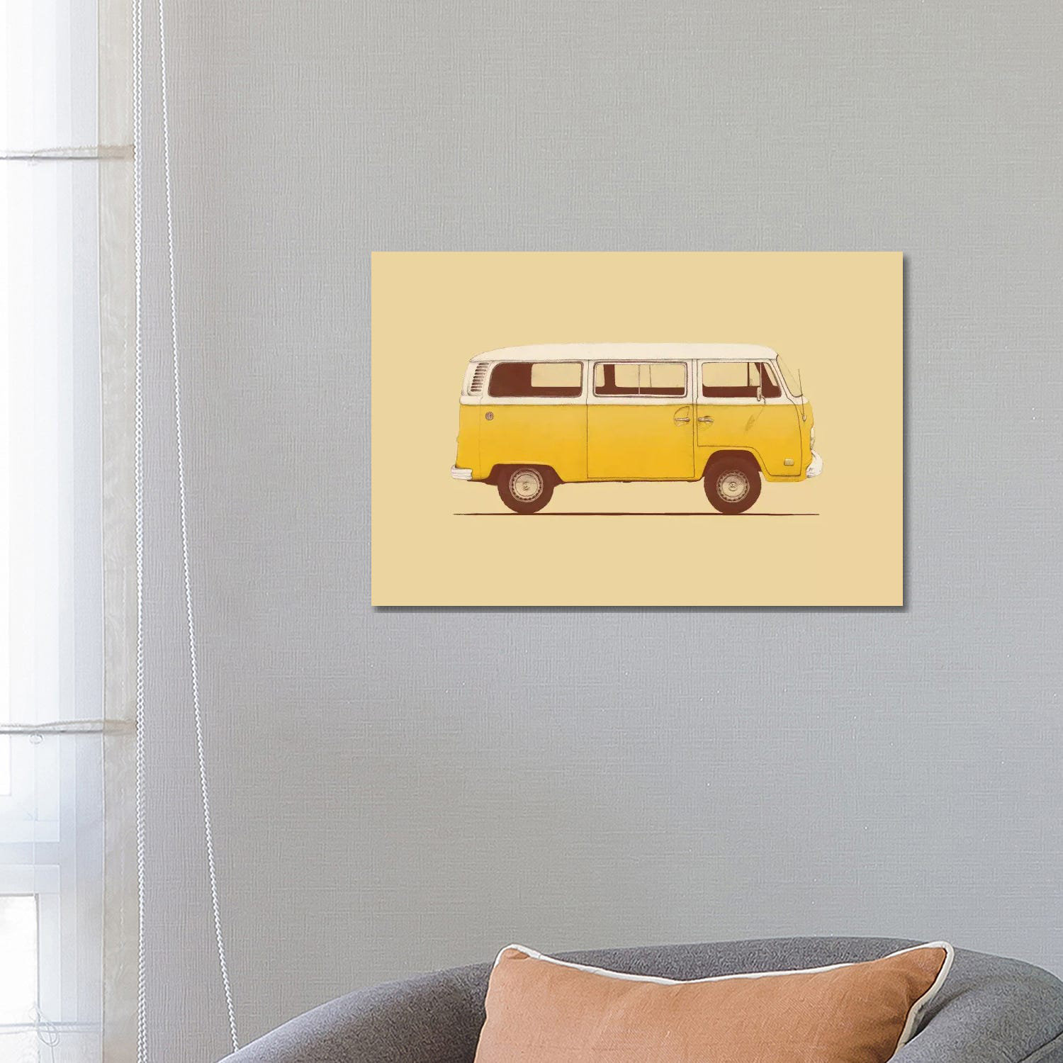 Dovecove Yellow Van Print On Acrylic Glass | Wayfair