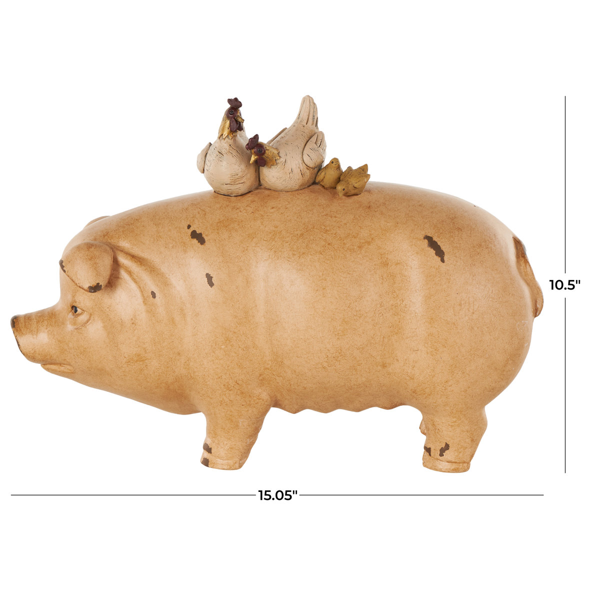 August Grove® Cole And Grey Resin Pig Decorative Sculpture With ...
