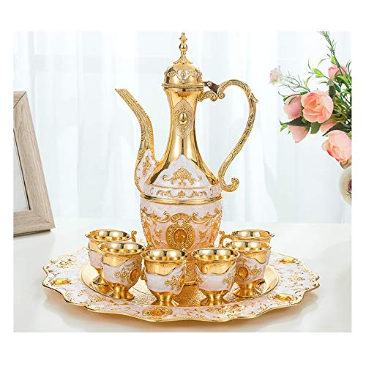 Stack man Vintage Turkish Coffee Pot Set For 6 Including Tray & Teapot ...