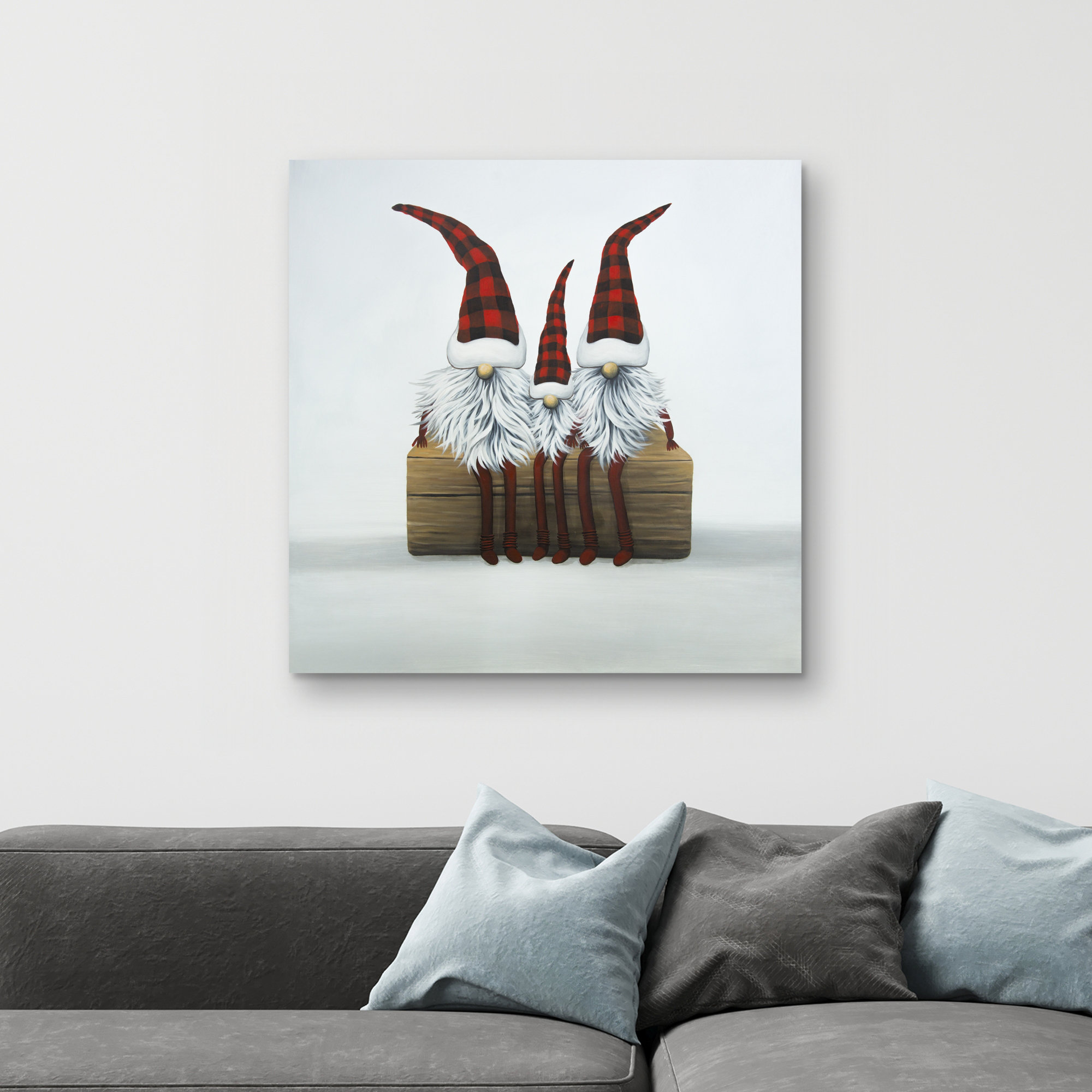 Begin Edition International Inc. Three christmas gnomes - 32"x32" art ...