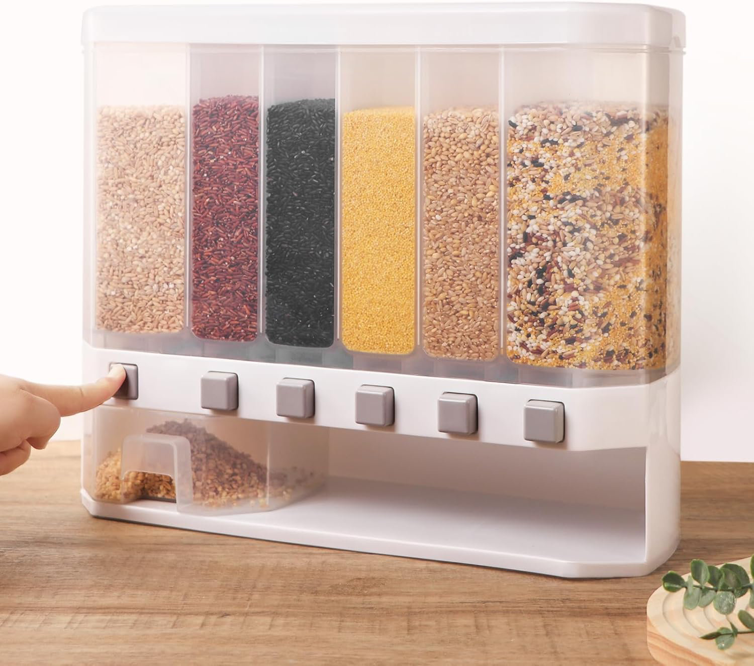 Prep & Savour Grain Dispenser With Measuring Cup,Dry Food Dispenser ...
