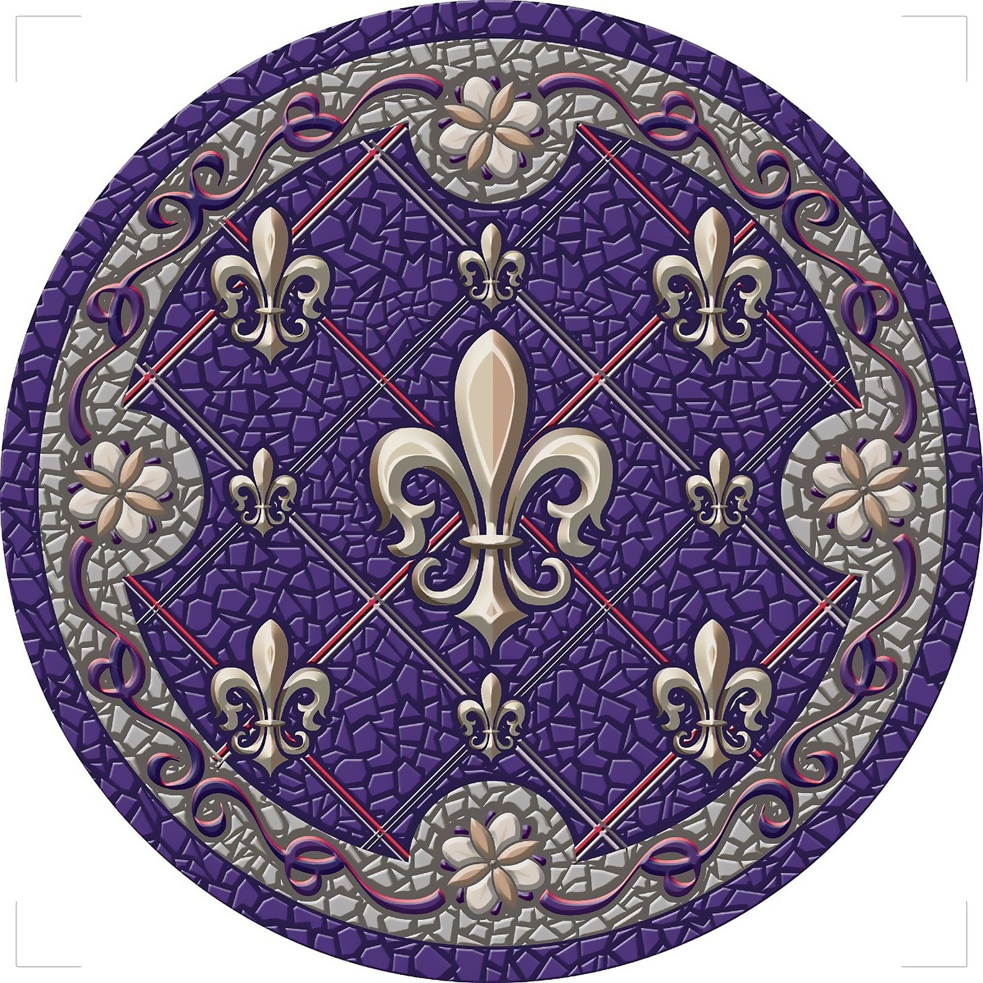 Arlmont & Co. Kyngsten Fleur De Lis 29" Decorative Pool Mat - Pool Art ...