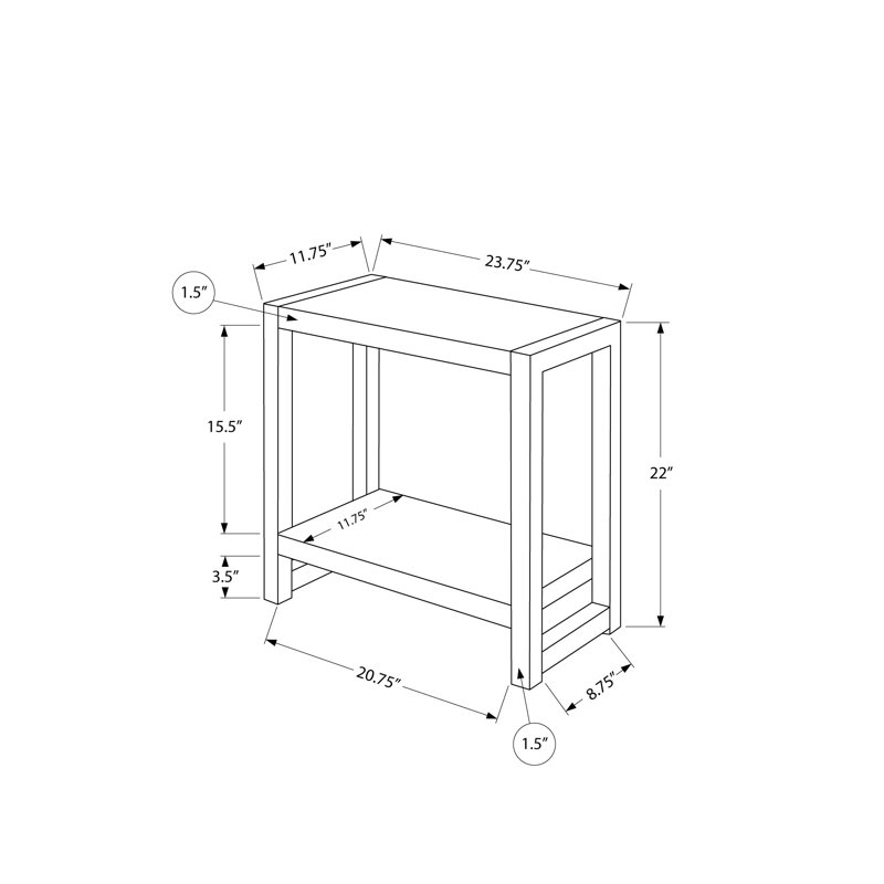 Latitude Run® Brulotte Accent Table, Side, End, Narrow, Small, 2 Tier ...