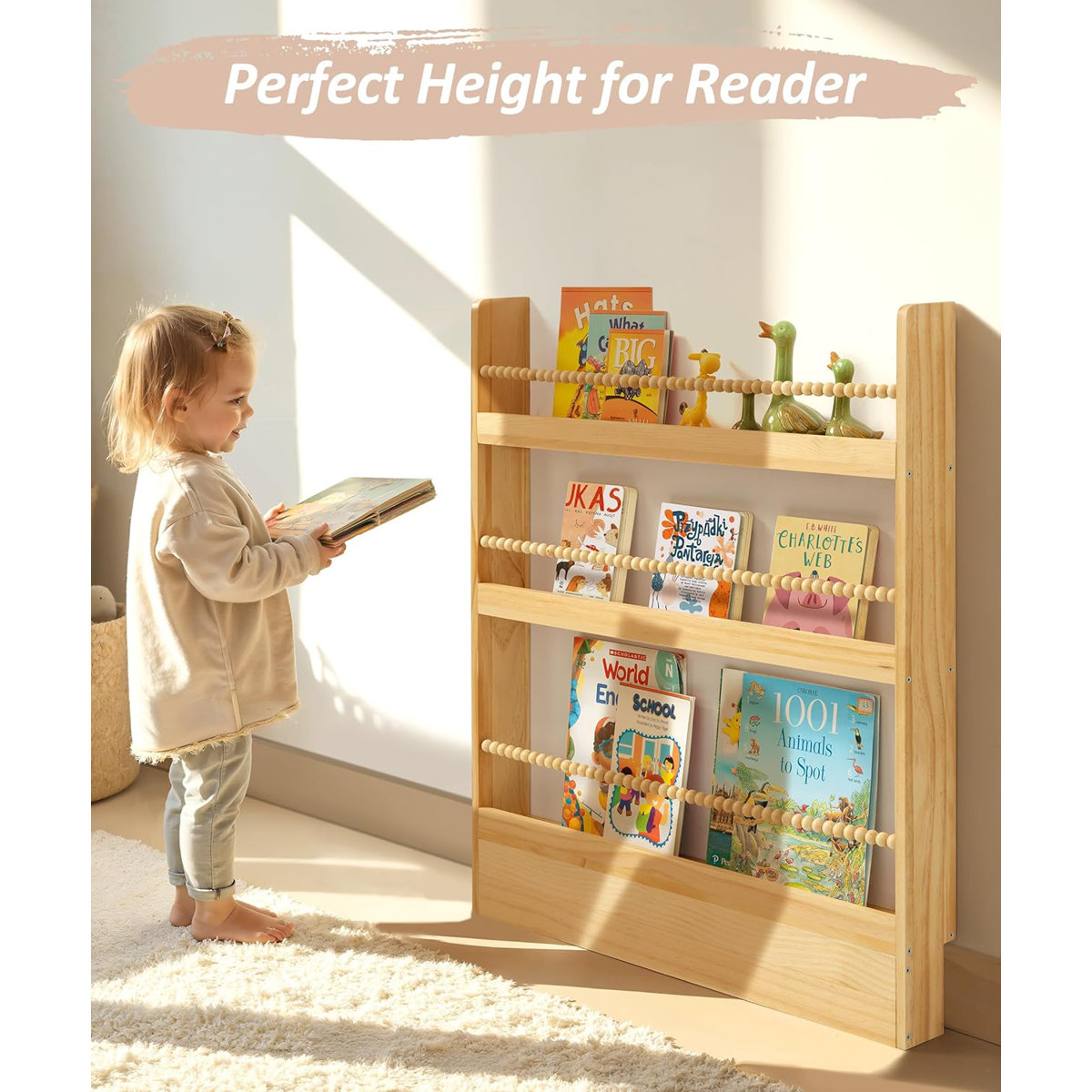 Harriet Bee Kids Book Display 35'' H X 31.5'' W Wood Bookcase & Reviews ...