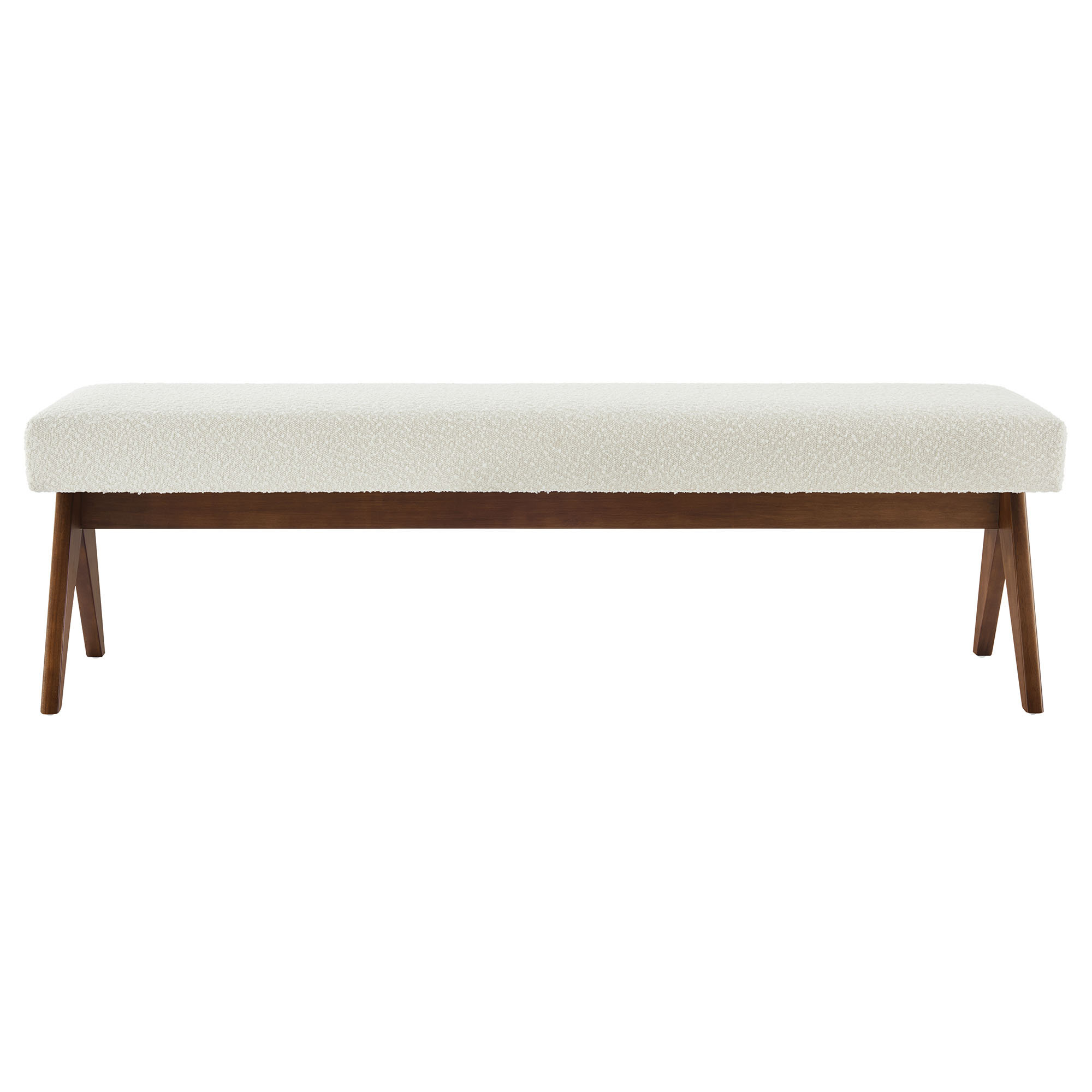 Modway Lyra Boucle Upholstered Bench In Boucle | Wayfair