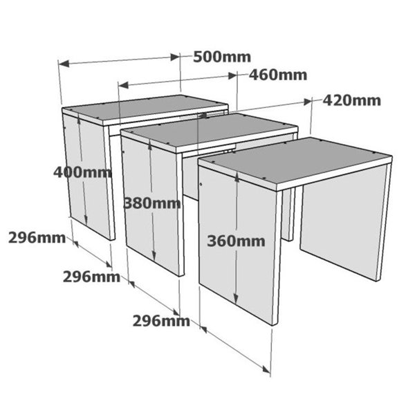 East Urban Home Pennie Sled Nesting Tables | Wayfair
