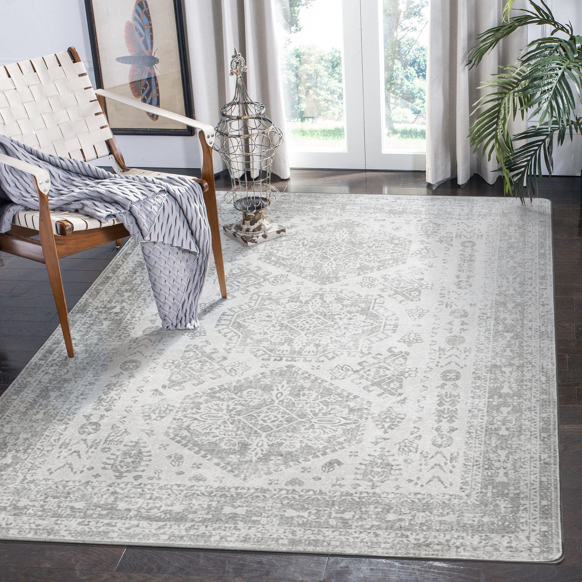 Bungalow Rose Agora Area Rug for Living Room Machine Washable Rugs Non ...