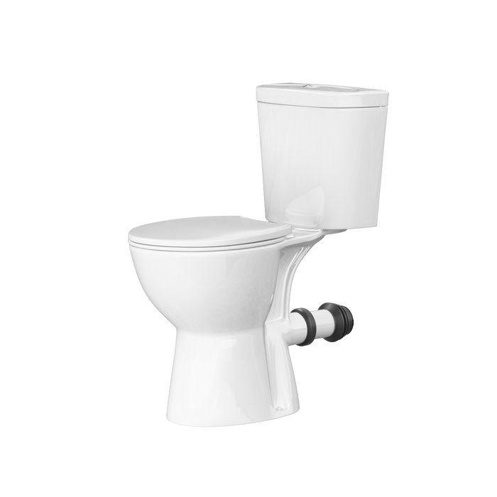 SUPERFLO Toilette murale 19 ＂à sortie arrière murale, toilette à double ...